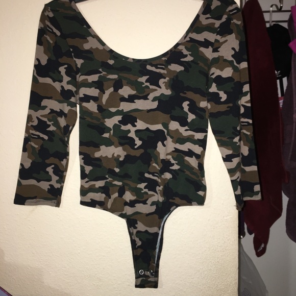 Tops | Camo Bodysuit | Poshmark